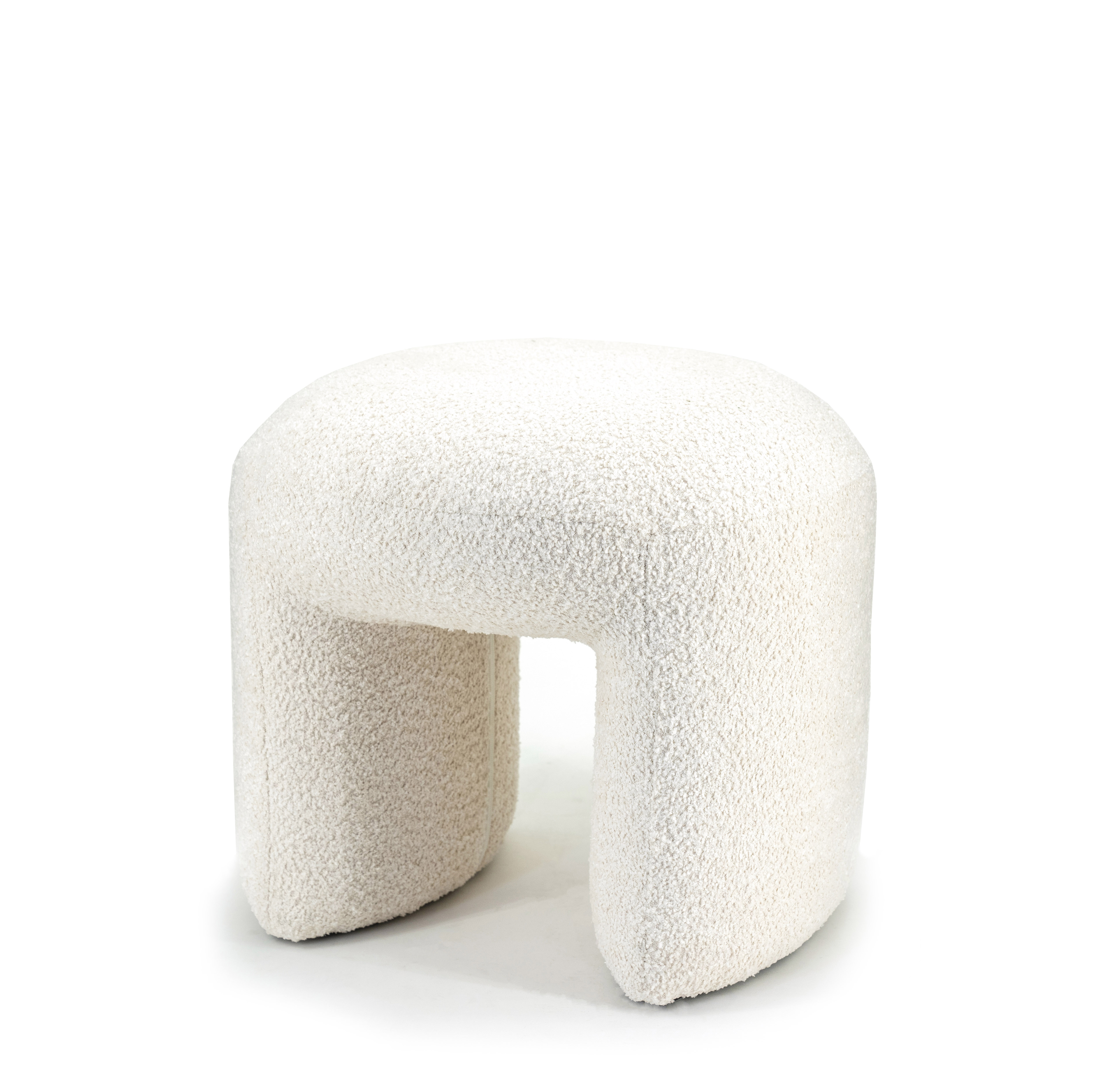 Bouclé poef - beige | Gero Wonen