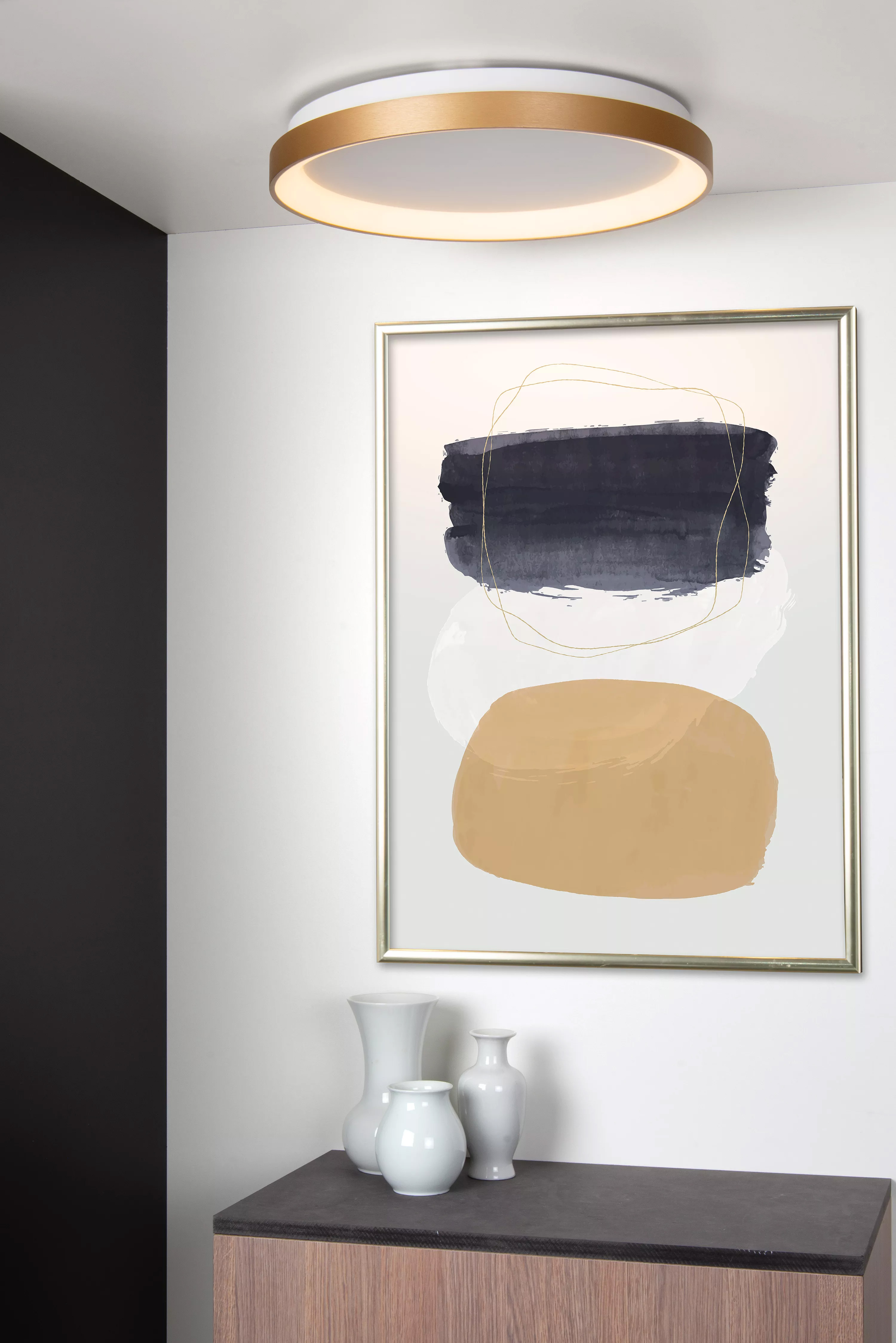 Lucide plafondlamp Vidal dia. 48cm - goud | Gero Wonen