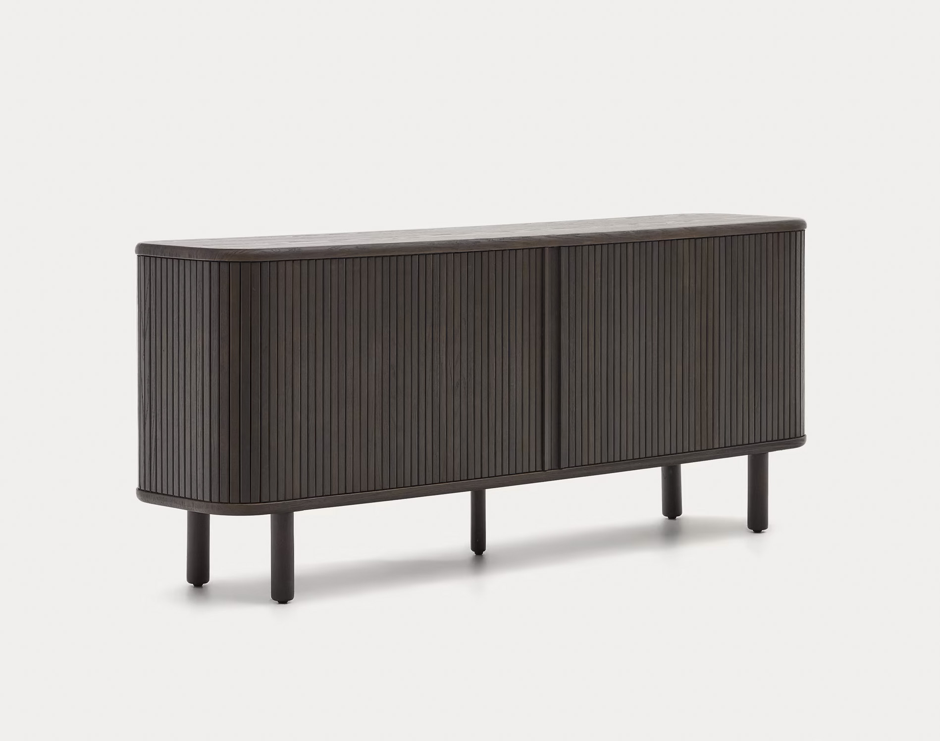 Latjes dressoir met schuifdeuren - donkerbruin | Gero Wonen