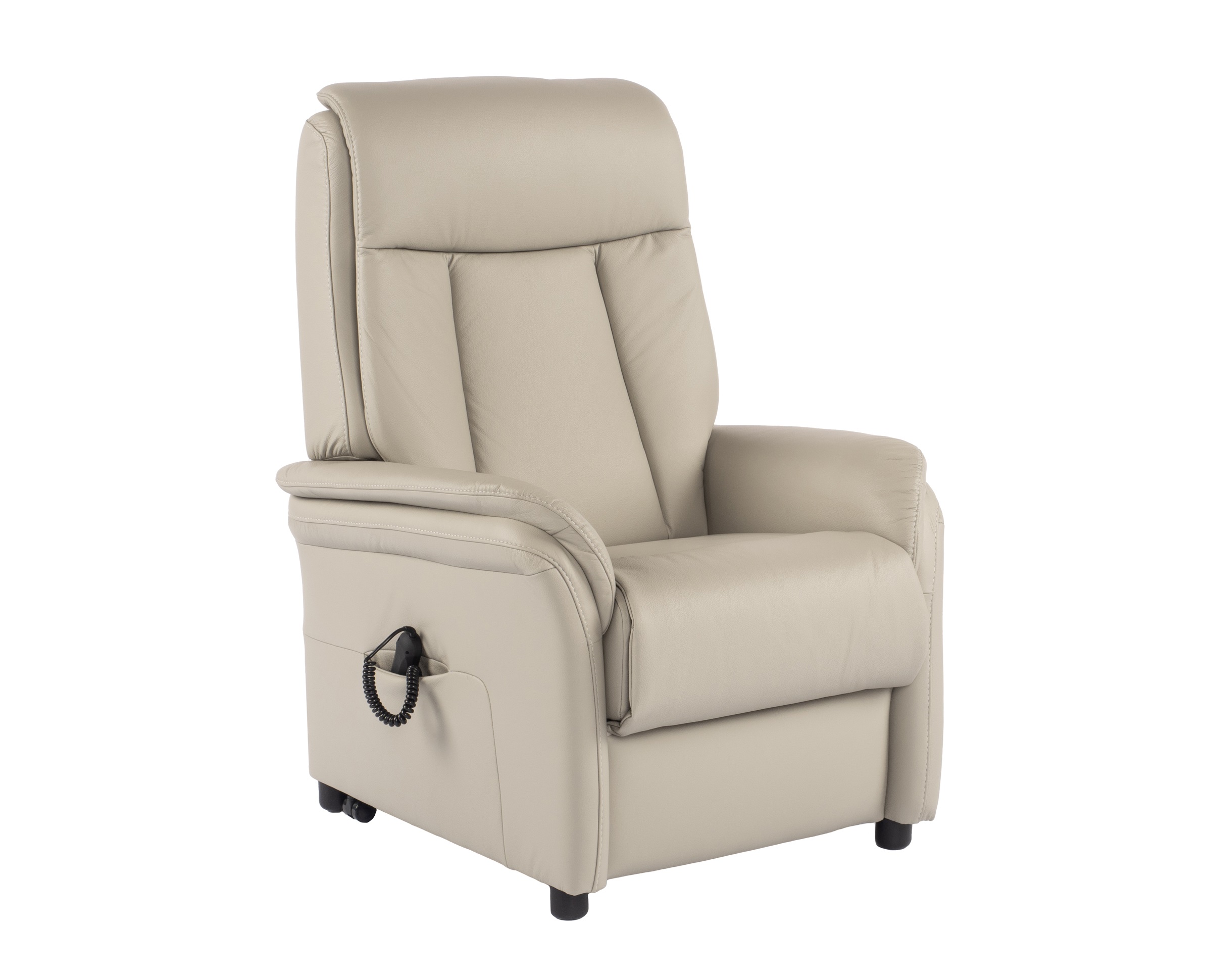 Hukla elektrische relaxzetel in leder met lift - beige | Gero Wonen