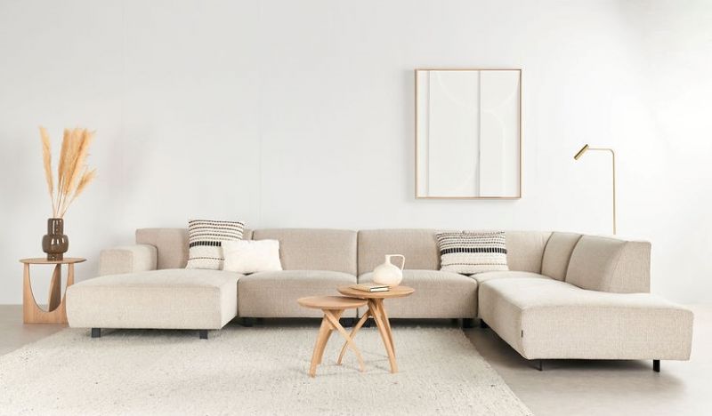 Beige hoekzetel met lounge en eiland | Gero Wonen